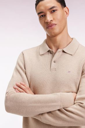 Eden Park Pull Col Maillot &Eacute;pais En Laine Et Coton Beige