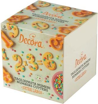 Decora 0255098 AUSSTECHER RIESIGEN Zahlen 9-TLG, Plastic, Gelb