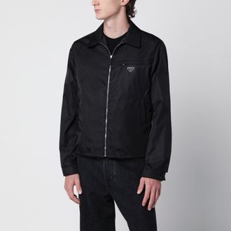 Prada Schwarze Jacke aus Re-Nylon mit Rei&szlig;verschluss