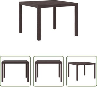 vidaXL vidaXL Gartenm&ouml;bel - Gartentisch Braun 100 x 100 x 73 cm Poly-Rattan