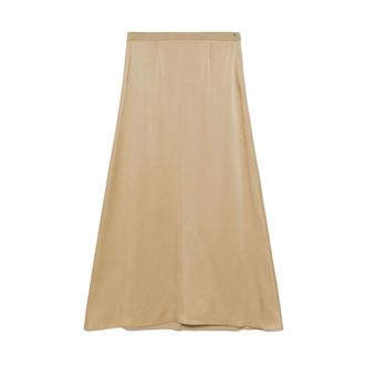 Forte_Forte Beiger Maxirock mit seitlichem Rei&szlig;verschluss und Schlitz hinten - - Skirts - Damen - Beige - XS