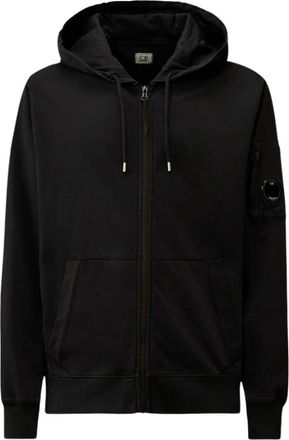 C.P. Company Leichter Fleece-Rei&szlig;verschluss-Kapuzenpullover mit Lens-Detail - - Sweatshirts & Hoodies - Herren - Schwarzk - S