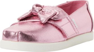 Toms Alpargata Loafer f&uuml;r Jungen und M&auml;dchen, flach, Rose Pink Metallic Twill/Schleife, Gr&ouml;&szlig;e 44, Rosa Metallic-Twill-Schleife, 10 UK Child