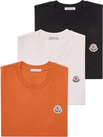 Moncler Moncler T-shirts En Coton &Agrave; Logo (lot De 3), Femme, Multicolore, Taille: Xl