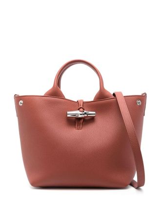 Longchamp petit sac &agrave; main Le Roseau en cuir - Rouge