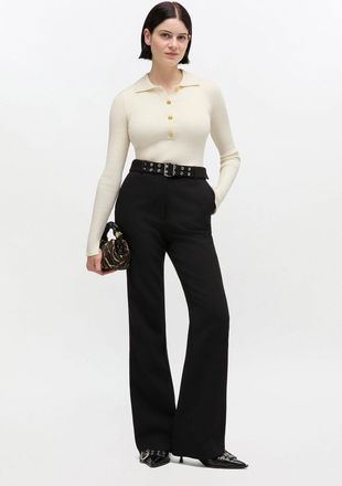 Ganni Pantalon ceinturé noir - Taille 42 - Pour Femme