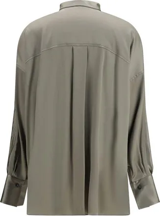 Brunello Cucinelli Womens Bicolor Silk Shirt