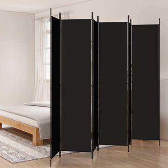 vidaXL Cloison de s&eacute;paration 6 panneaux Noir 300x220 cm Tissu Vidaxl