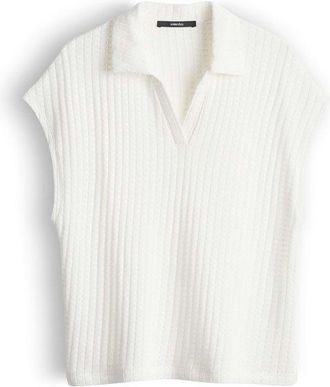 someday Poloshirt Kimena mit Ajourstruktur V-Ausschnitt mit Polokragen, l&auml;ssig-elegant