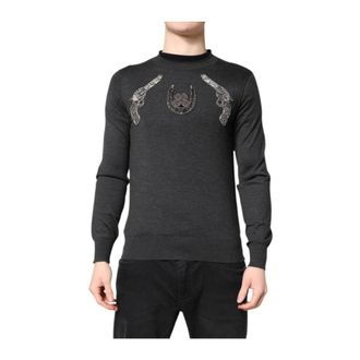 Dolce & Gabbana Guns Clover Horseshoe Pullover - - Knitwear - Herren - Grau - XS
