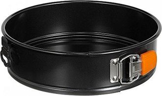 LE CREUSET Moule &agrave; Manqu&eacute; Rond Fond Amovible 24 cm, R&eacute;sistant au Levain, en Acier Silicon&eacute;, Anthracite/Orange, 46091240010000