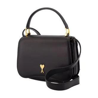 Ami Womens Paris Purse - Ami Leather Black Calfskin Bags Handbags-Purses
