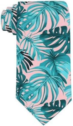 Generic Feuilles Tropicales Roses Turquoise Cravates Hommes Décontractée Cravate Homme Polyvalente Cravatte Pour Événements Mariages Travail