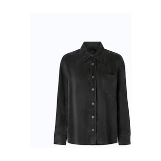 Pinko Pinko, Femme, Blouses et Chemises, Noir, Taille: 40 FR Chemise en twill de cupro