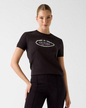 Guess Kurzarmshirt ROSALBA CN SS T-SHIRT - Kurzarmshirt mit Logodruck auf der Brust