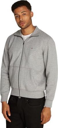 Tommy Hilfiger Sweat avec Fermeture Éclair Homme Essential Fleece Col Montant, Gris (Medium Grey Heather), XL
