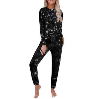 Generic Surv&ecirc;tement pour femme - Ensemble complet &agrave; manches - 2 pi&egrave;ces - Poche de loisirs - Pantalon de surv&ecirc;tement pour femme - Ensemble de sport pour femme,