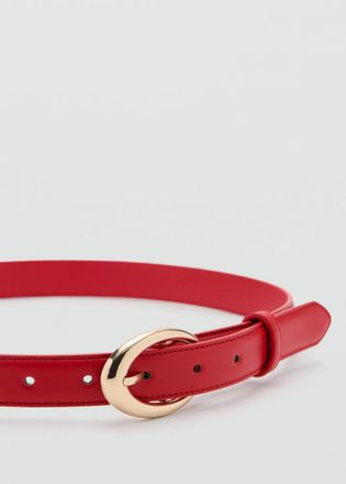 Mango Ceinture boucle ovale rouge - Femme - XL - MANGO