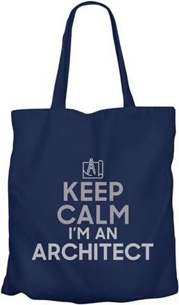 Fabulous Tote Bag Sac Shopping en Toile Bleu - Keep Calm Im an Architect Parodie Métier Job Architecte - 10 L