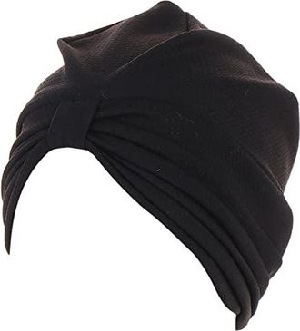 Generic Chapeau de t&ecirc;te pour cancer, turban ethnique, couvre-chef, turban pour femme, bandeau l&eacute;opard pour filles, Noir, Taille unique