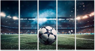 Islandburner Bild auf Leinwand Fußballfeld Rasen Stadion leuchtende Scheinwerfer Meisterschaft Bilder Wandbilder Poster