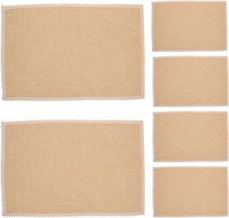 BESPORTBLE 6 St&uuml;ck Waschbare Tischsets aus Leinenoptik Hitzebest&auml;ndige Tischmatten in Braun Dekorative Platzsets f&uuml;r K&uuml;che Restaurant und Alltag