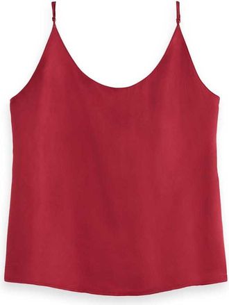 Scotch & Soda Womens Jersey Woven Tank Tanktop, Roadside Red, 42