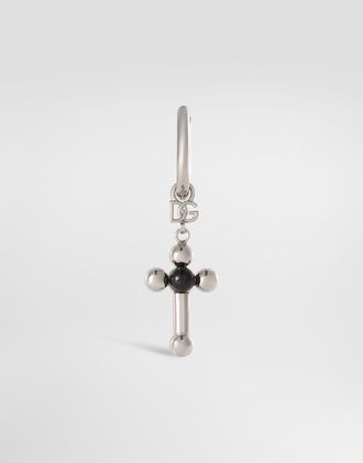 Dolce & Gabbana Einzel-creole Mit Stift Und Kreuz - Mann Bijoux Silber Metall Onesize