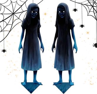 Generic Garten f&uuml;r gruselige Zwillinge - Halloween-Spuk-Metalldekoration, gruseliges Zwillingsdisplay im Freien, Vorschlag f&uuml;r Szene im gruseligen Garten, Sze