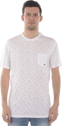 Daniele Alessandrini Homme, Tops, Blanc, Taille: XL Maglia Un Mondo Di Buchi ST