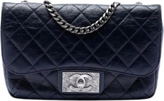 Chanel Sac bandouli&egrave;re matelass&eacute; vintage doccasion - Femme - Pre-owned - Bleu - Taille: ONE Size