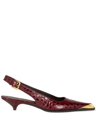 Etro escarpins à effet peau de crocodile - Rouge