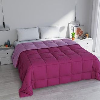Italian Bed Linen ELEGANT Wintersteppdecke, Fuchsia/Flieder, 260x260cm