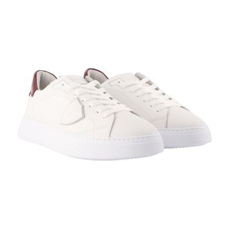 Philippe Model Mens Temple Low Man Sneakers - Philippe Model Leather White Shoes