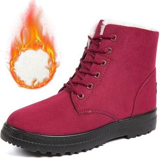 Generic Bottes de Neige Femmes Hiver Imperméables Chauffantes Semelle Épaisse Antidérapante Confortable Randonnée Montagne Loisirs Plein Air (Red, 38)