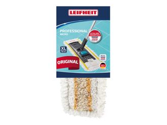 Leifheit Professional Wischüberzug Micro zur täglichen Feuchtreinigung, Wischbezug mit Fixierband, Wischer Ersatzbezug aus Baumwoll-Polyester-Mischung