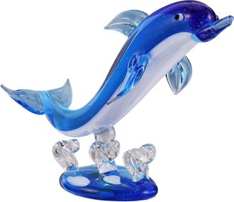 Vosarea Delphin Figur Statue Kristall Glas Delphin Miniatur Ornament Tierfigur Nautische Meer Strand Deko Figur für Kinder Geburtstag Neujahr Ostern Party Tis