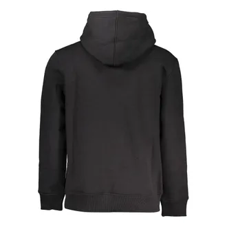 Calvin Klein Logo-Embroidered Cotton Hoodie - Black