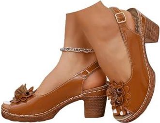 Generic Sandales &agrave; talons bas larges, chaussures d&eacute;t&eacute; pour femme, sandales orthop&eacute;diques &agrave; talon bas pour femme, sandales orthop&eacute;diques pour femme, sandales &agrave;