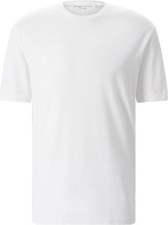 Roberto Collina Homme, Tops, Blanc, Taille: 2XL T-shirt &agrave; col rond