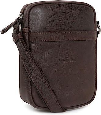 Pellet Sacoche - Compatible téléphone Portable - pour Homme - Collection Instinct - Marron - en Cuir