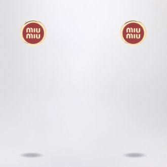 Miu Miu Rote Ohrringe aus Metall mit Ohrl&auml;ppchen