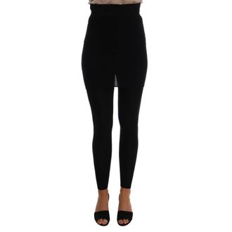 Dolce & Gabbana High Waist Stretch Tights Pants - - Trousers - Damen - Schwarzk - 2XS