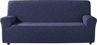 ZEBRA TEXTIL Estoralis | Alexia | Sofabezug im modernen Design | Elastischer Jacquardstoff | Blau | Für 4-Sitzer-Sofa von 220 bis 260 cm. | Sofaschutz | Anpassbar 
