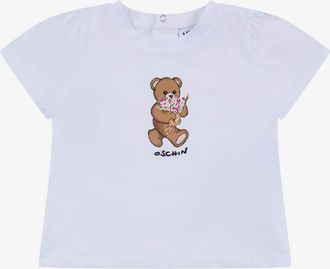 Moschino T-Shirt aus Baumwolljersey Moschino Teddy Bear - Wei&szlig;