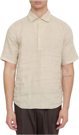 MC2 Saint Barth Homme, Chemises, Beige, Taille: M Raphael Polo M/L Linen