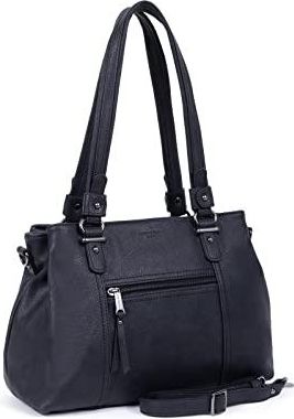 Pellet Sac porté épaule 2 anses - Compatible téléphone portable - Pour Femme - Collection Gracieuse - Noir