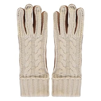 Moorer Guanto Knit Suede - Femme - Accessoires - Beige - Taille: 8 IN