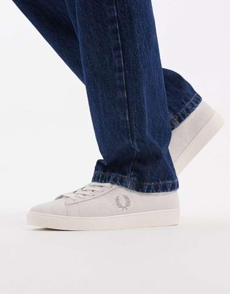 Fred Perry Spencer - Baskets en daim - Blanc
