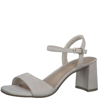 Marco Tozzi Marco Tozzi Damen, Feel ME Fußbett, weiches Innenfutter, 2-28333-42 Sandale mit Absatz, Cream, 41 EU